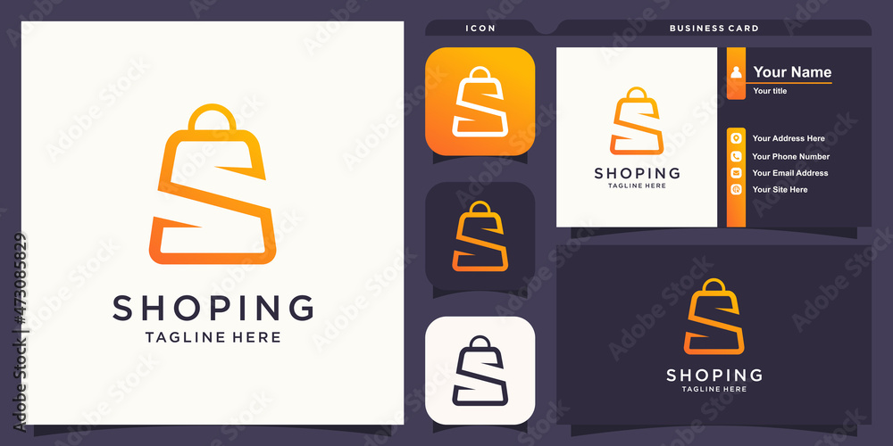 Shoping bag logo design with letter S concept Premium Vector Stock ...