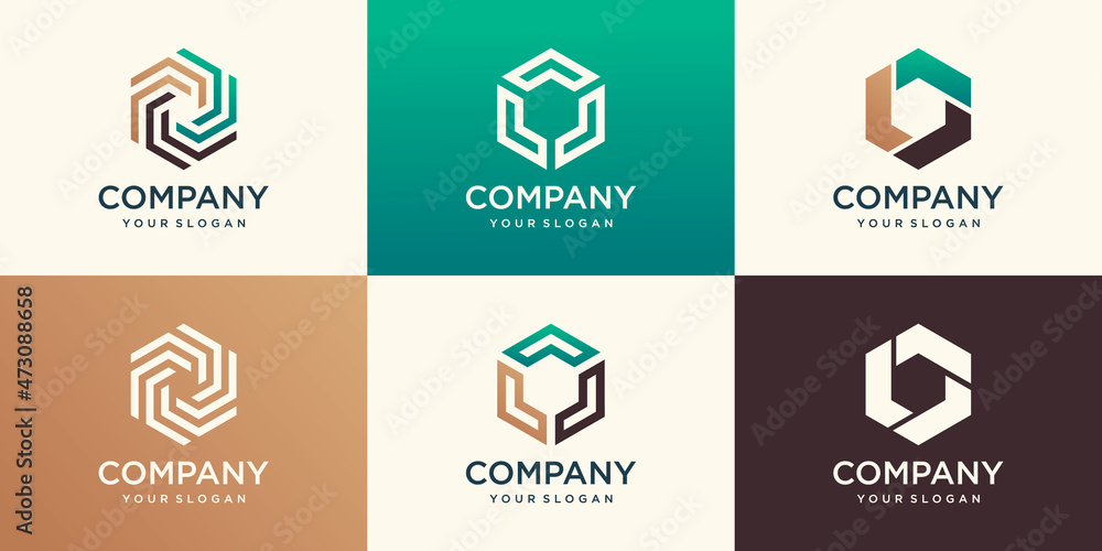 creative Hexagonal design element, hexagon logo template Stock Vector ...