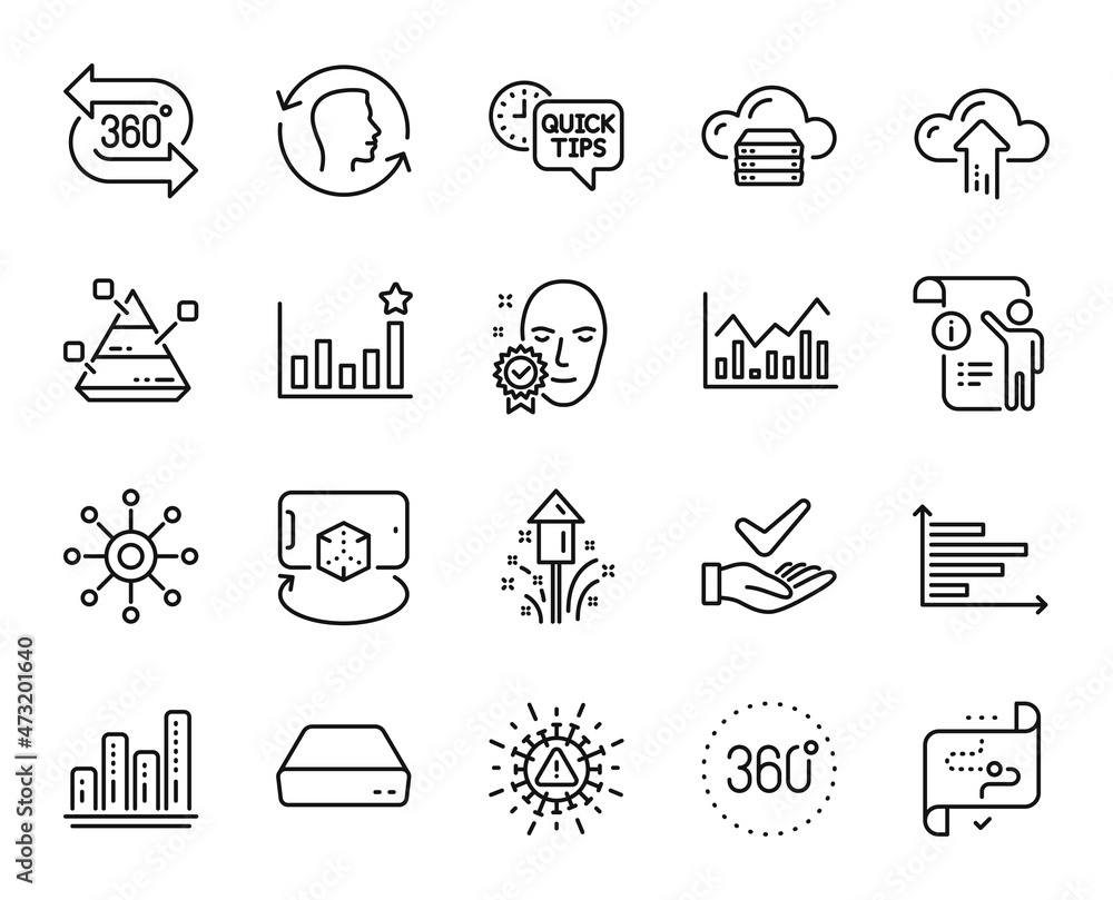 Vector set of Augmented reality, Efficacy and Pyramid chart line icons ...