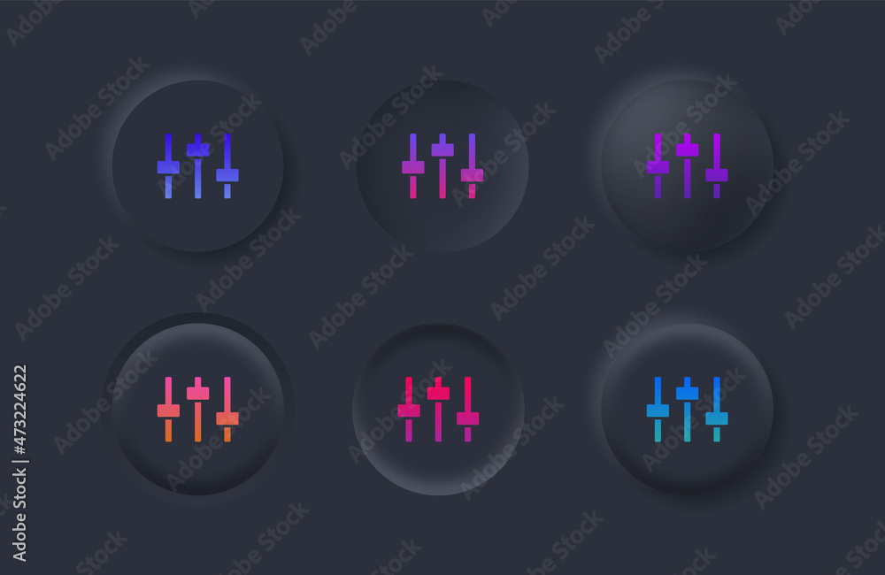 sound volume level icon with gradient color in black neumorphism ...