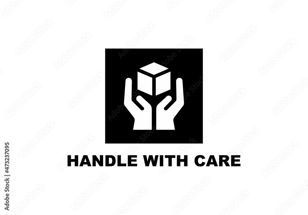Handle with care simple flat icon vector illustration Stock Vector ...