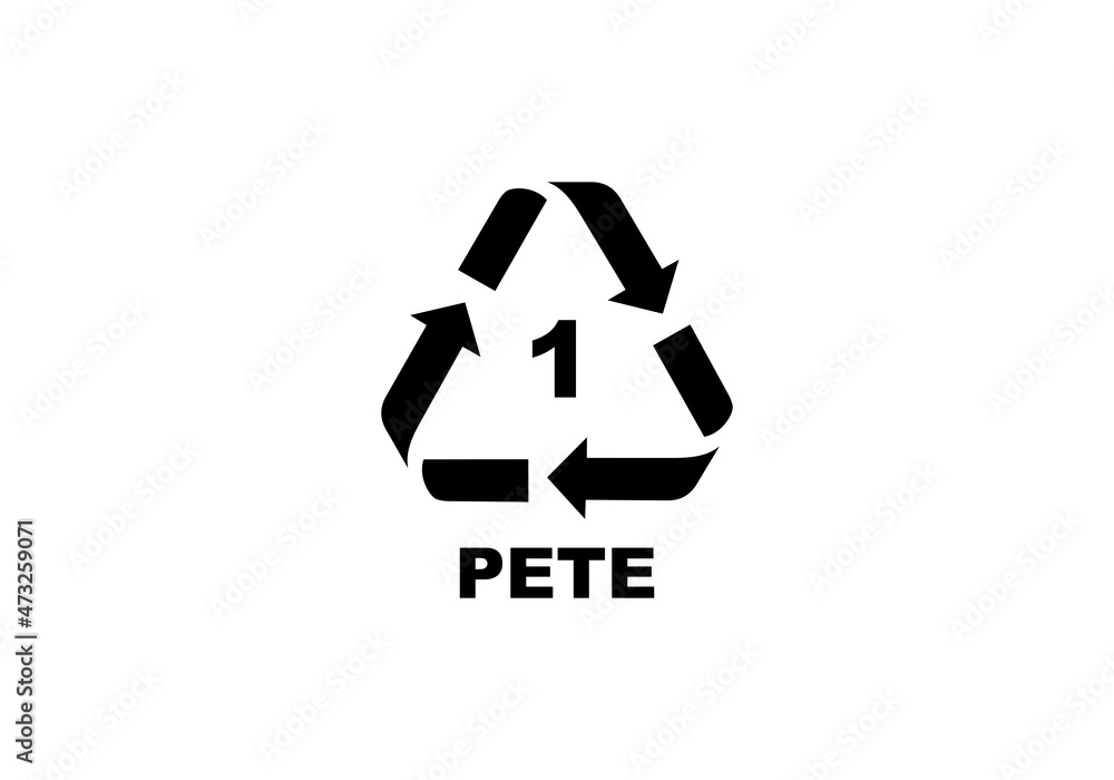Plastic recycling code symbol. PETE recycling symbol for plastic ...