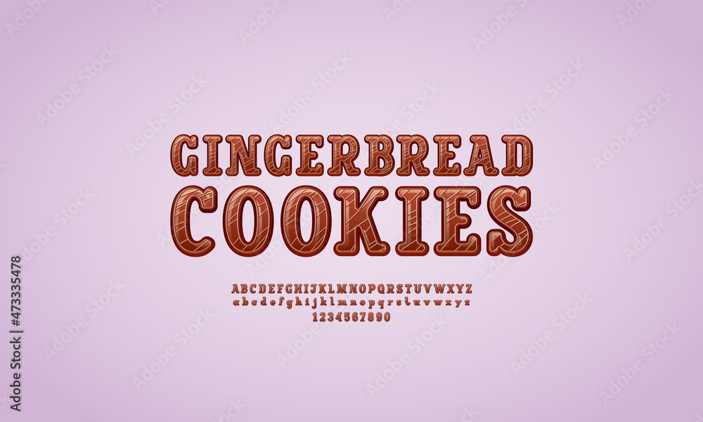 Chocolate 3d font, alphabet in the cartoon style, slab serif rounded ...