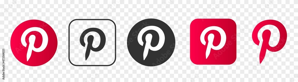 Pinterest logo isolated on transparent background Stock Illustration ...