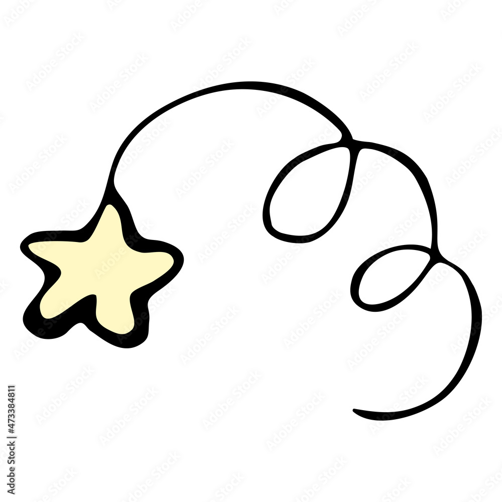 Fireworks star vector drawing in doodle sketch style. Pointer, asterisk ...