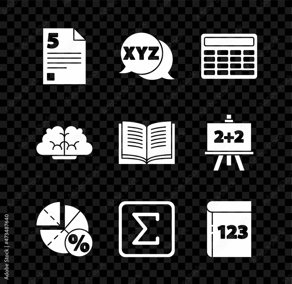 Set Test or exam sheet, XYZ Coordinate system, Calculator, Graph ...