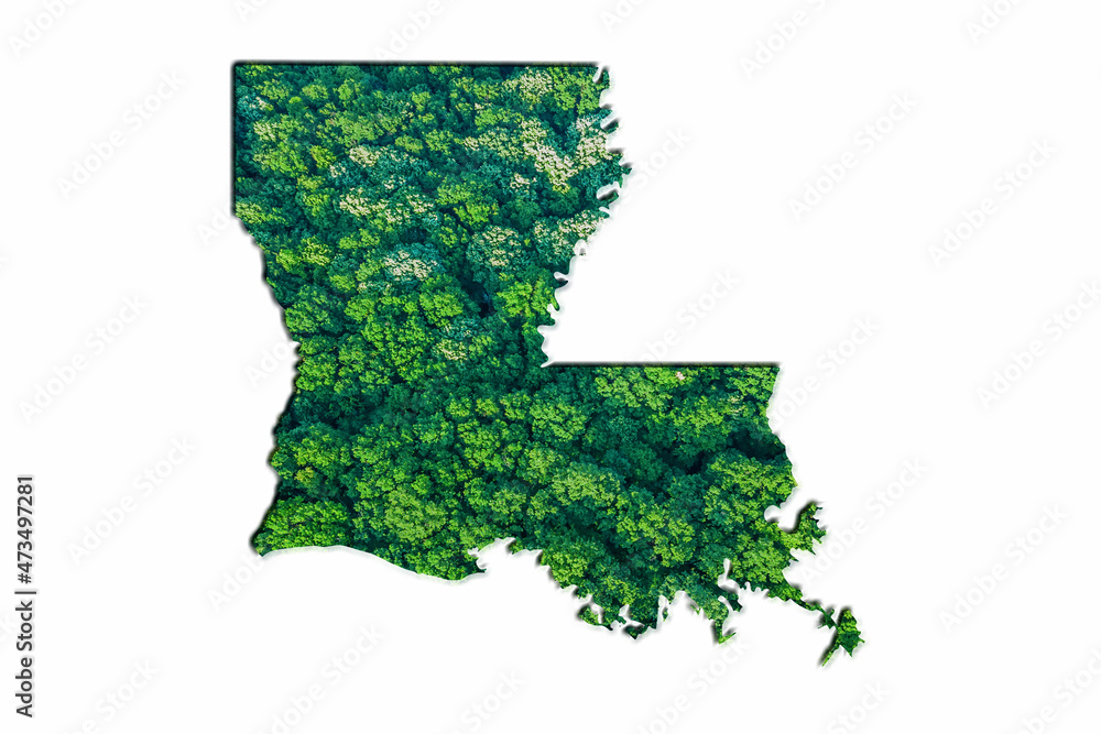 Green Forest Map of Louisiana Stock Photo | Adobe Stock