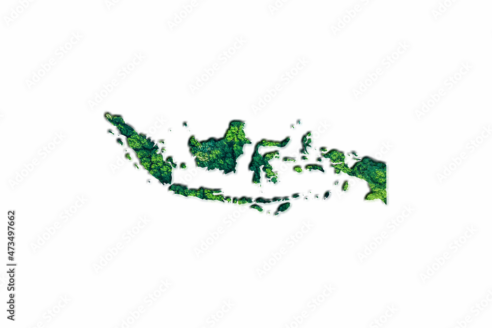 Green Forest Map of Indonesia Stock Photo | Adobe Stock