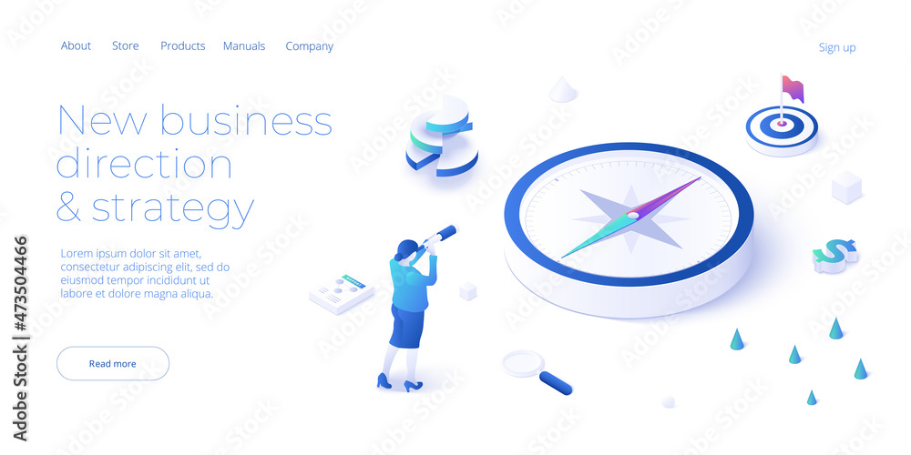 Business strategy direction and strategy vector illustration in ...