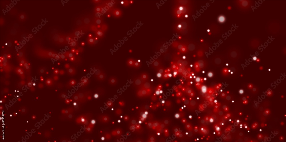Light bokeh magic background. Red shiny particles effect. Abstract glow ...