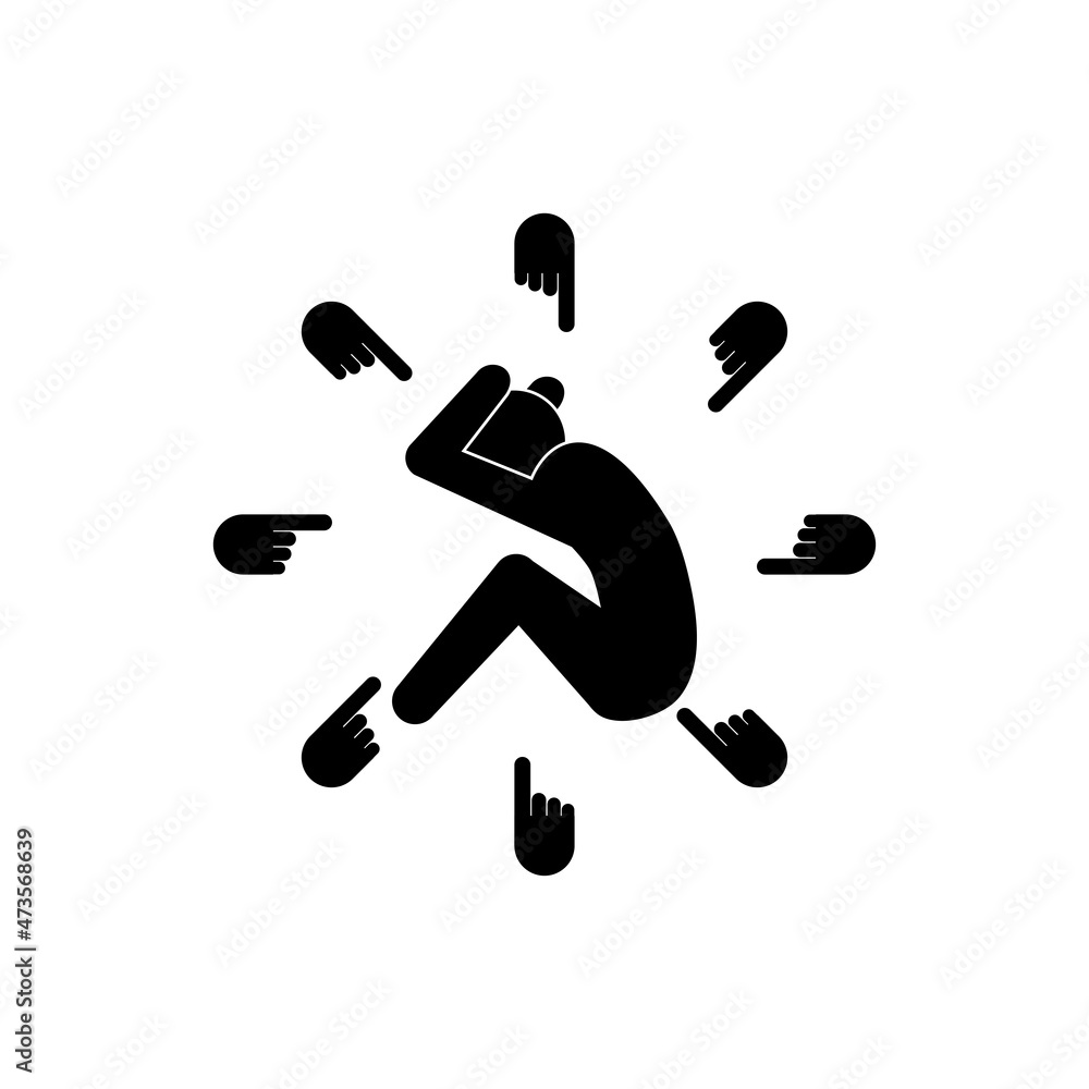 Social bullying icon. Harassment, social abuse and violence. Isolated ...