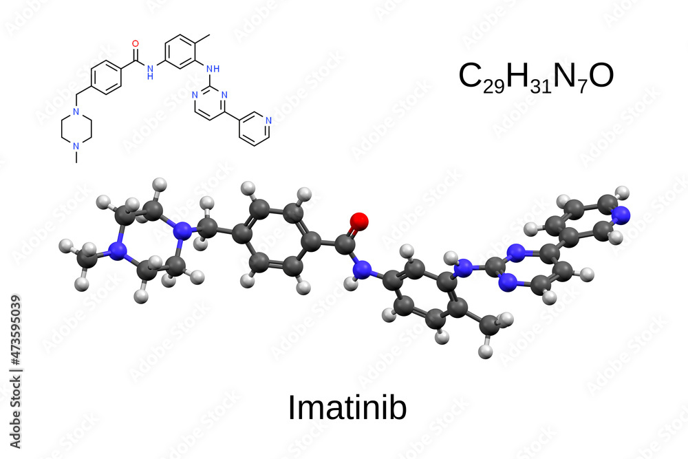 Chemical formula, structural formula and 3D ball-and-stick model of the ...