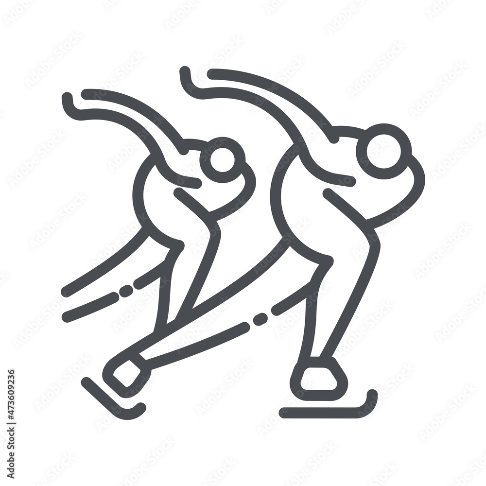 Speed skating competition symbol isolated on transparent background ...