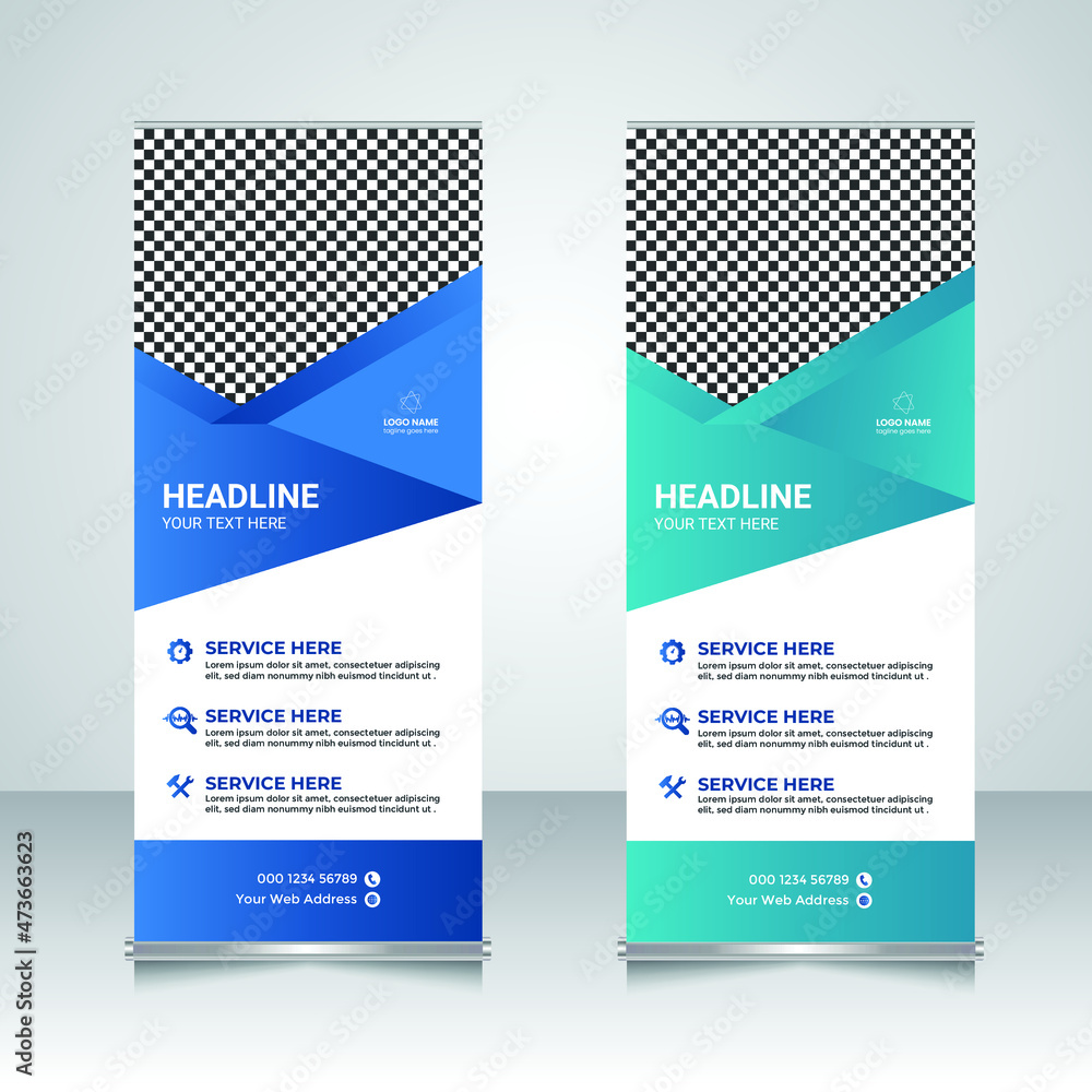 retractable banner design template vector file Stock Vector | Adobe Stock