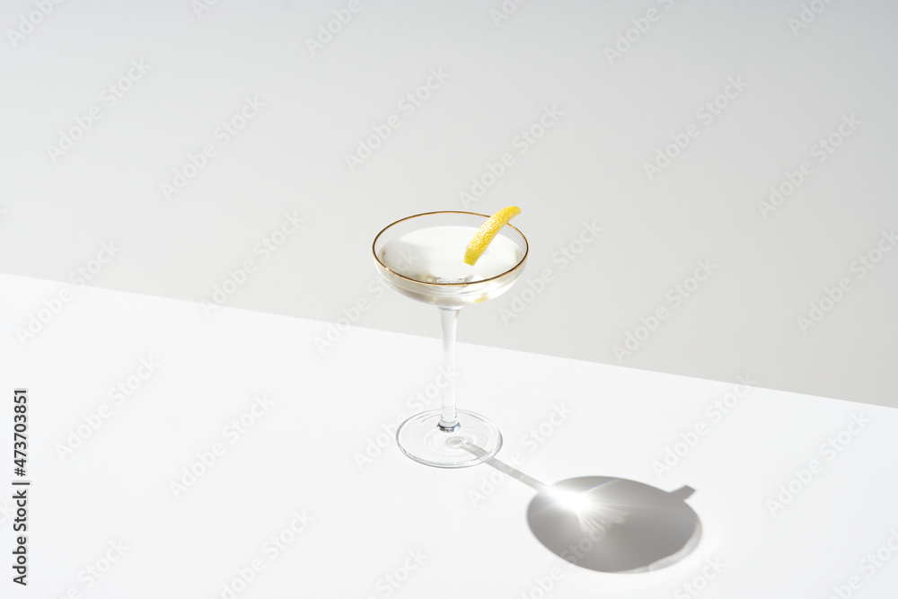 Vesper cocktail in glass goblet Stock Photo | Adobe Stock
