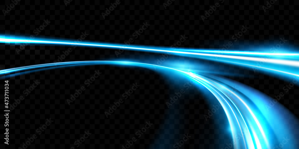 Abstract speed blue line background poster with dynamic. light effect ...