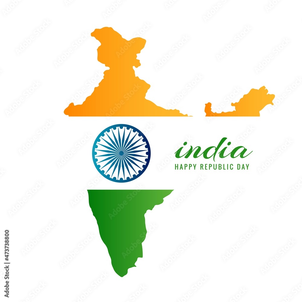 Republic of India Map made by Indian Flag design vector Stock Vector ...
