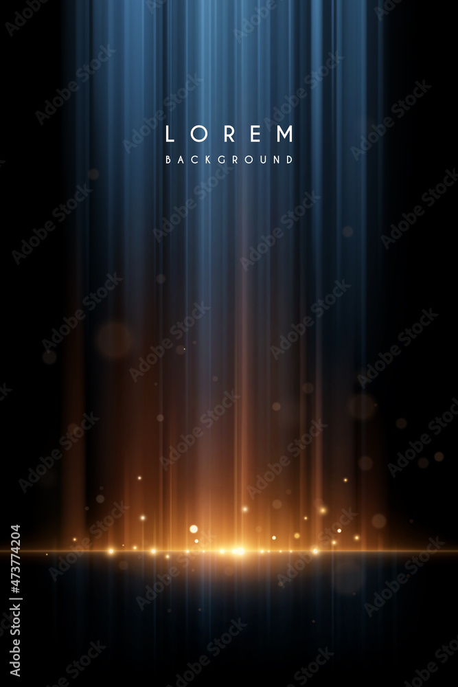 Abstract blue and yellow light rays effect background Stock Vector ...