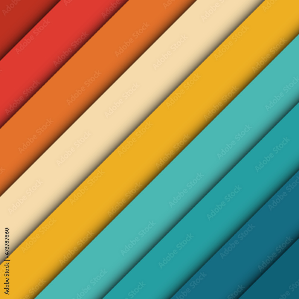 Rainbow stripes retro color palette. Vintage striped background. Stock ...