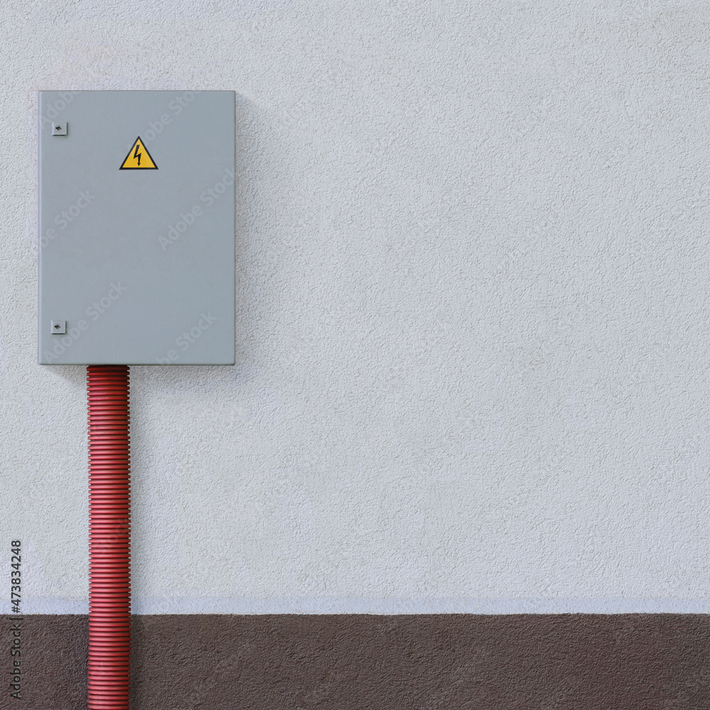 Power distribution wiring switchboard panel outdoor unit, grey ...