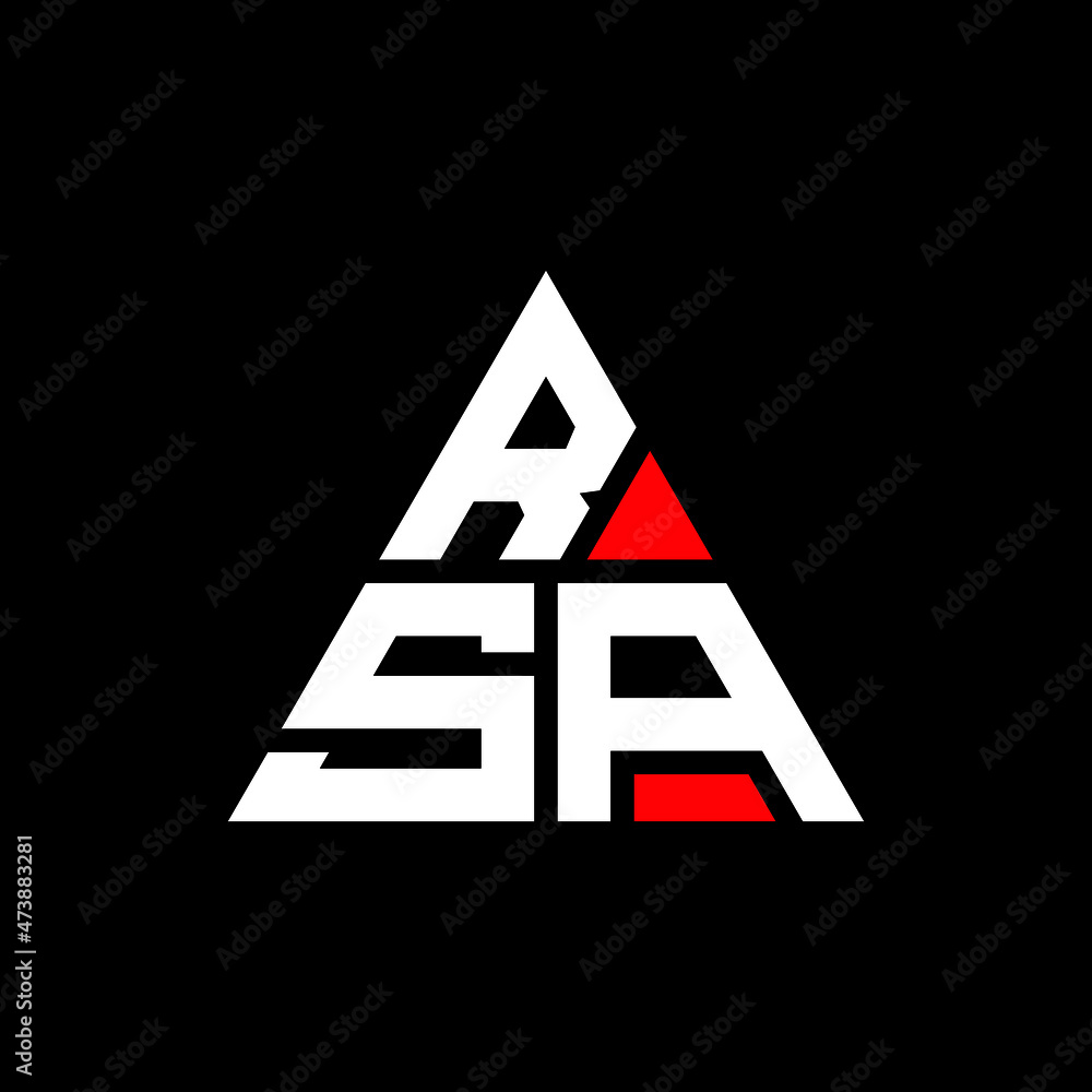 RSA triangle letter logo design with triangle shape. RSA triangle logo ...