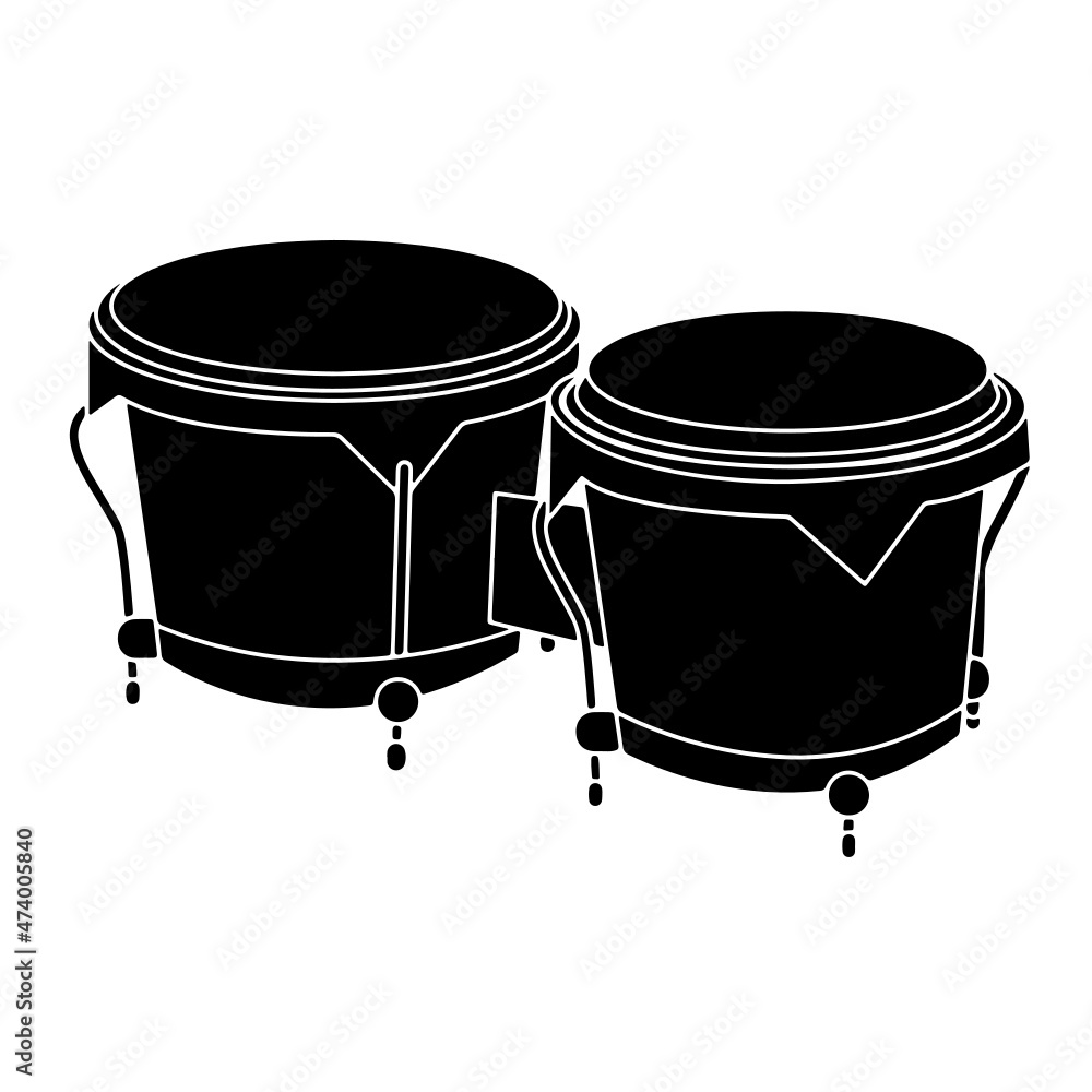 Bongo Drums Line Art Silhouette Design Element Art SVG EPS Logo PNG ...