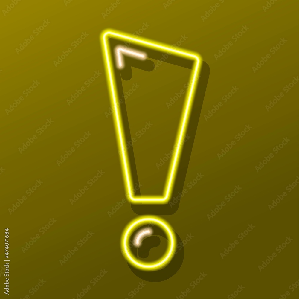 exclamation mark neon sign, modern glowing banner design, colorful ...