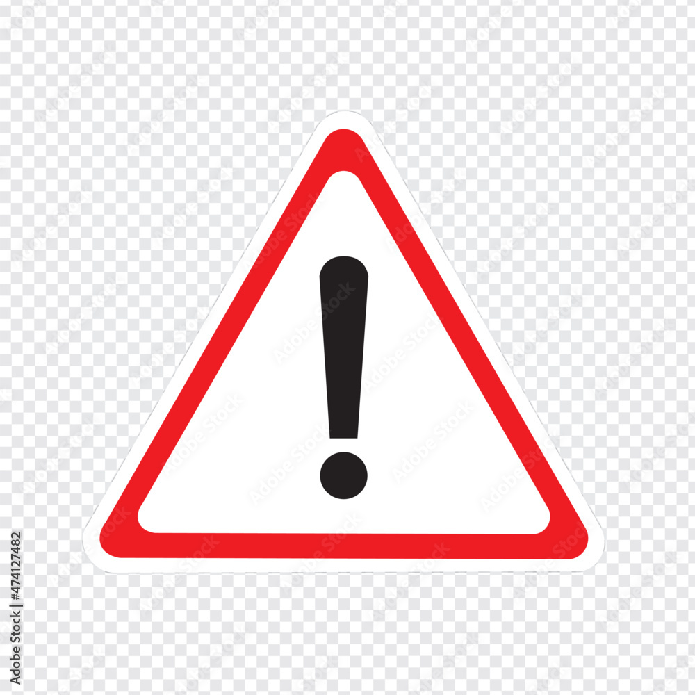 Danger icon, Caution symbol, Exclamation sign. Isolated exclam risk ...
