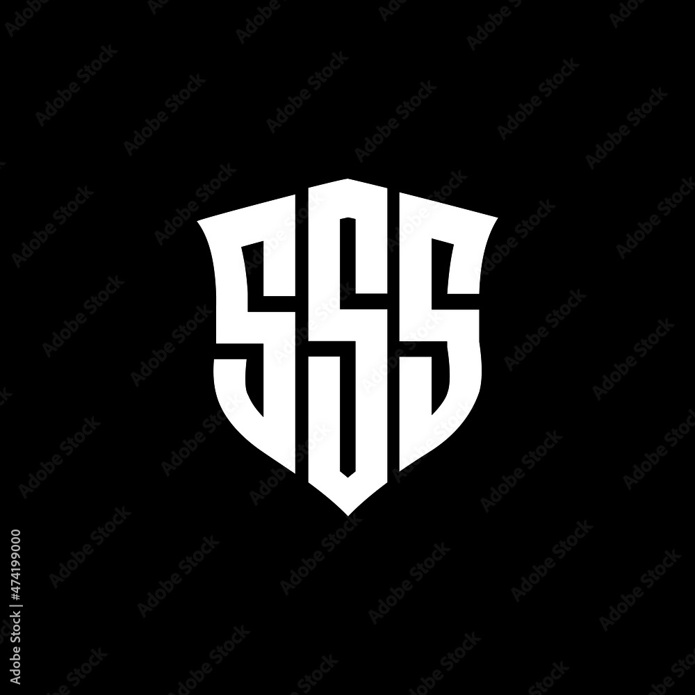 Stock-Vektorgrafik „SSS letter logo design with black background in ...