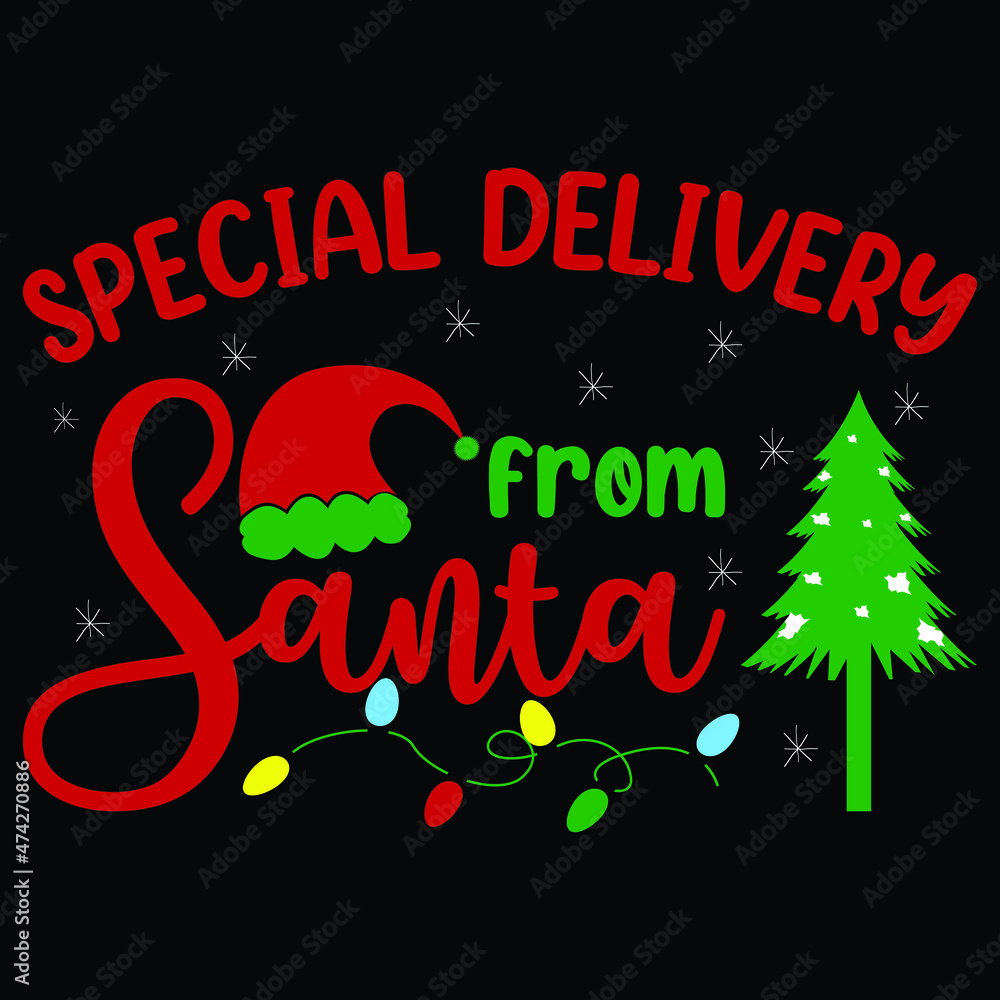 Special Delivery From Santa- Typography t shirt design. with tree and ...