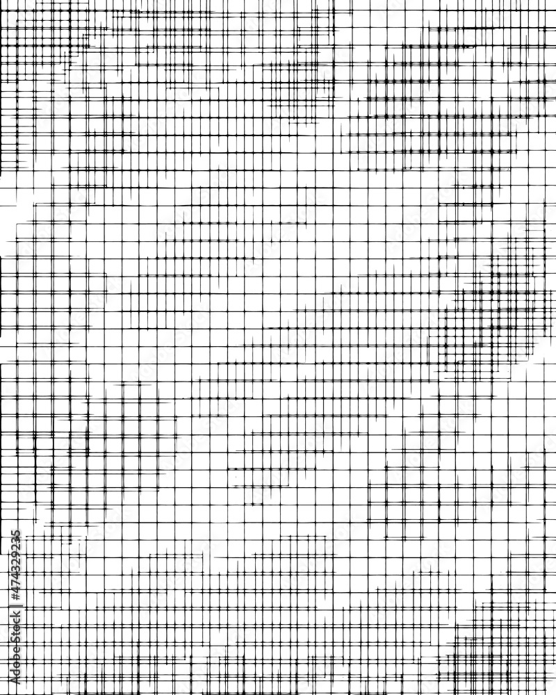 Black checked textured, transparent background. Vertical and horizontal ...