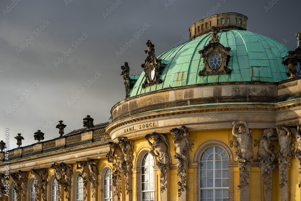 The potsdam new palace (German: Neues Palais) in the Sanssouci Park ...