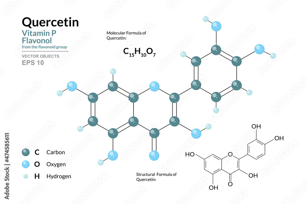 Quercetin. Vitamin P. Plant Flavonol from the Flavonoid Group of ...