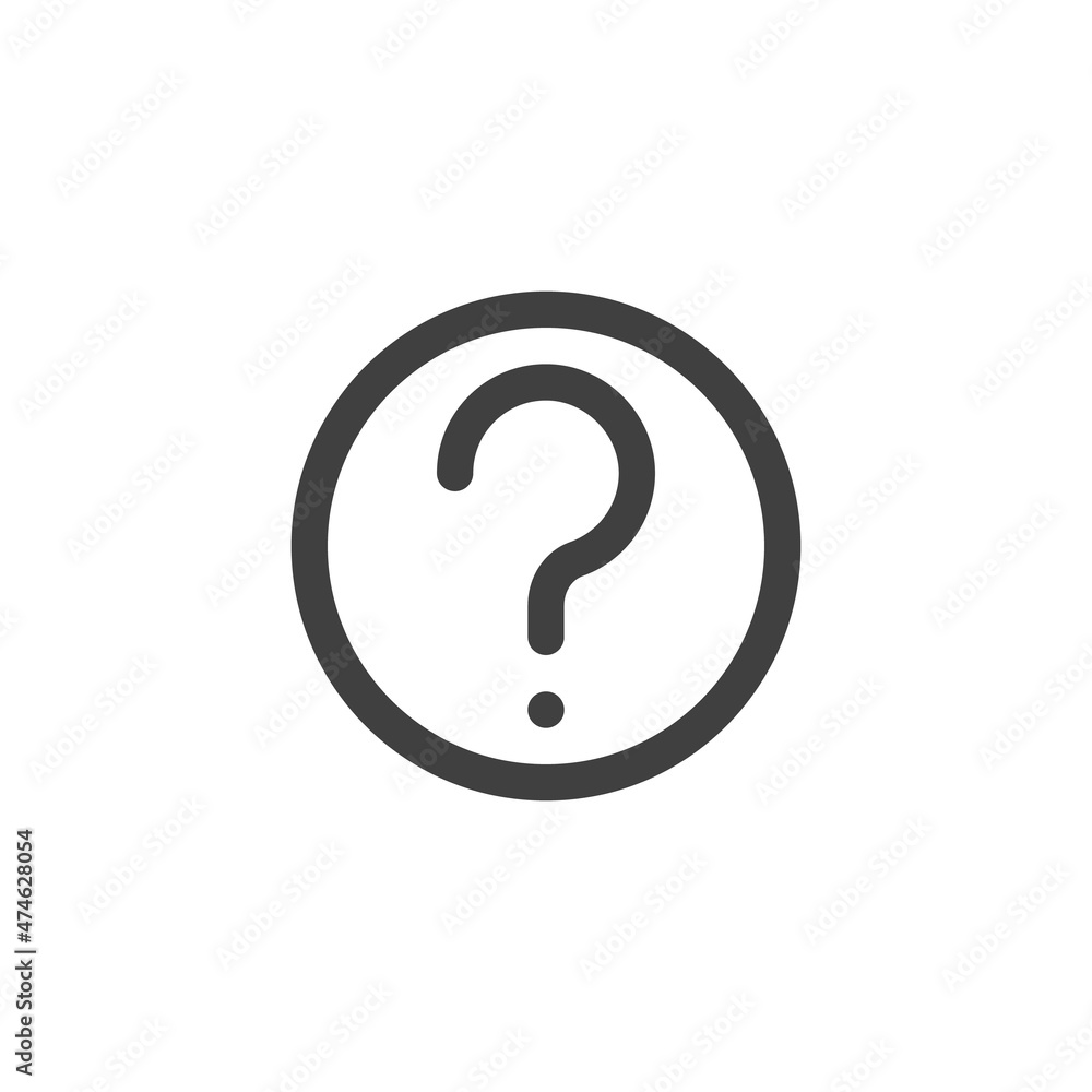 Question mark in a circle line icon Stock Vector | Adobe Stock
