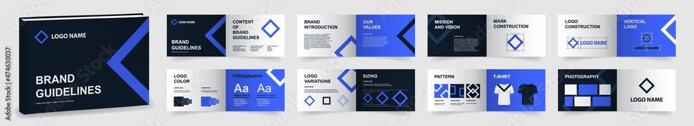 Multi-purpose Brand Guidelines template. Brand Manual presentation ...