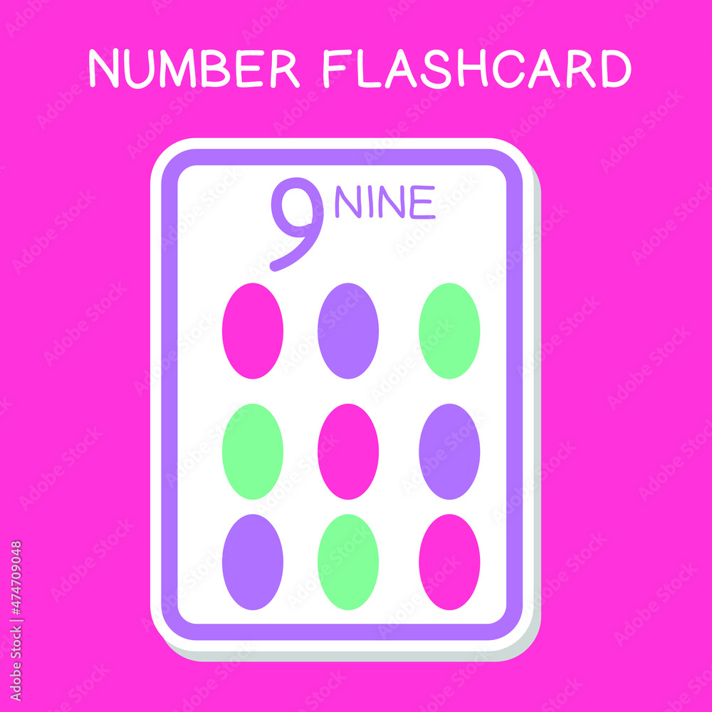 Cute number flashcards with geometric shapes set. Shapes Flashcards ...