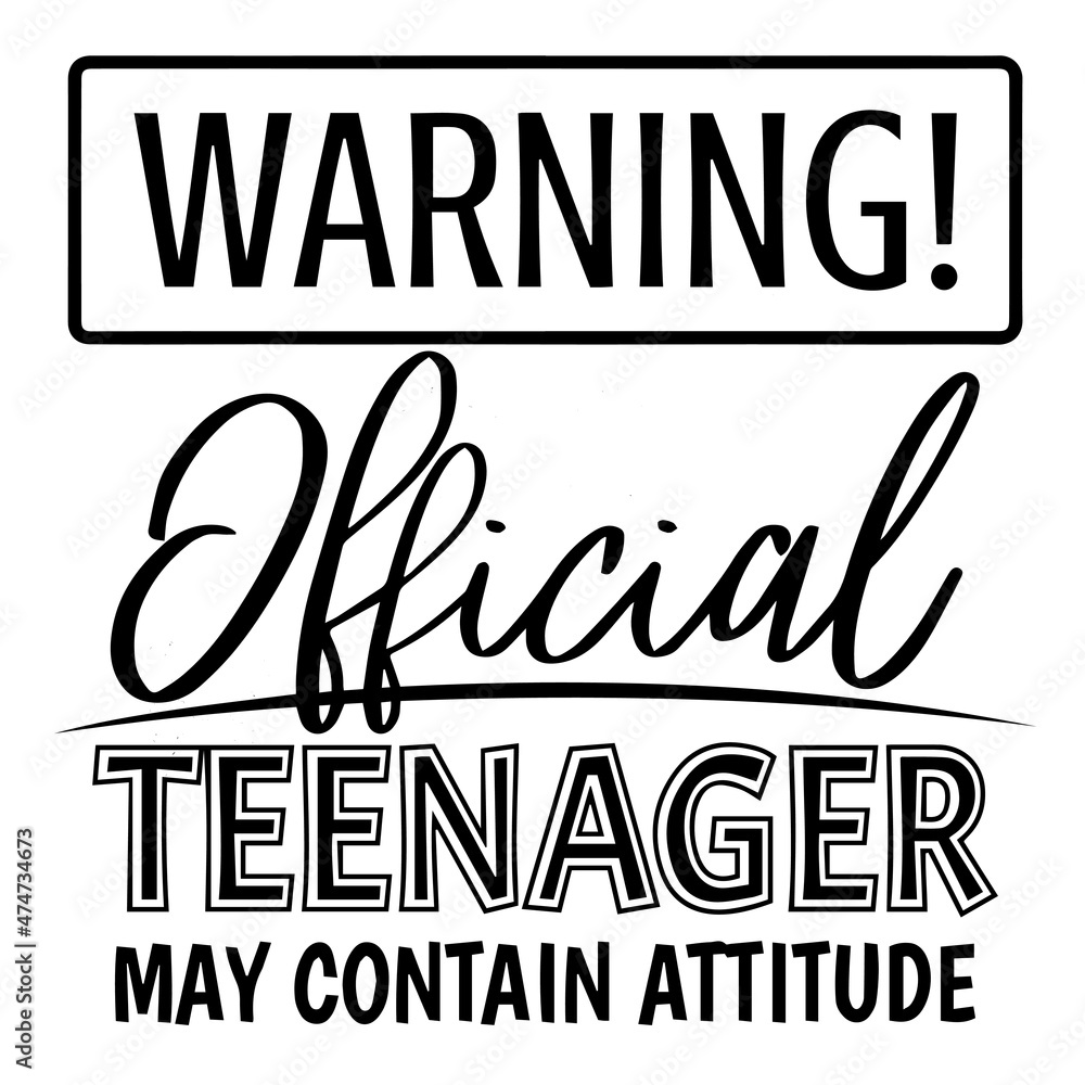 warning official teenager may contain attitude background inspirational ...