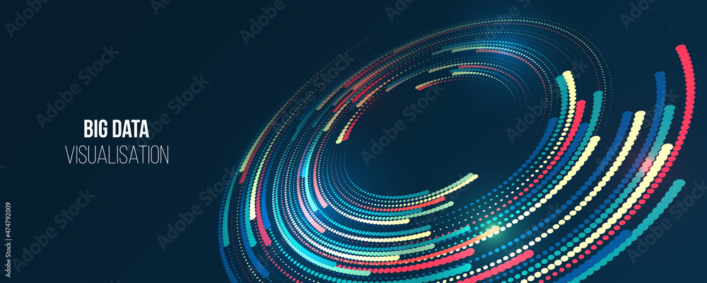 Visualization of large amounts of data in the form of 3d circles. File structuring. Data ...