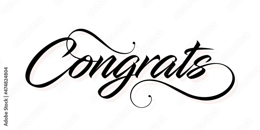 Creative Typography of Congrats. Editable Illustration. Congratulations ...