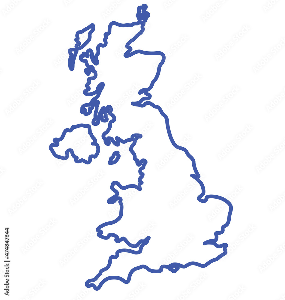 england uk united kingdom map outline simplified Stock Vector | Adobe Stock