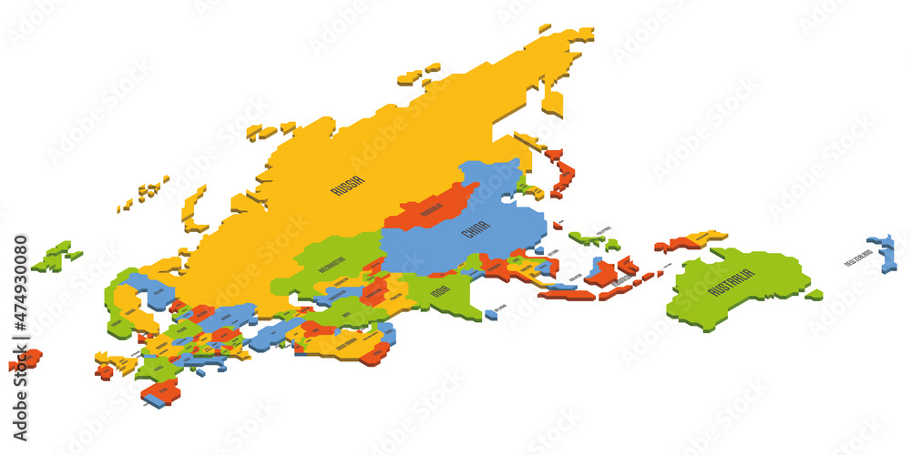 Isometric political map of Australia Stock Vector | Adobe Stock