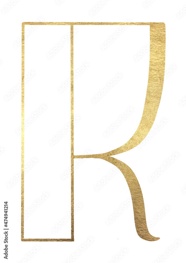 Alphabet. The letters are gold. Letter R Latin Alphabet. English ...
