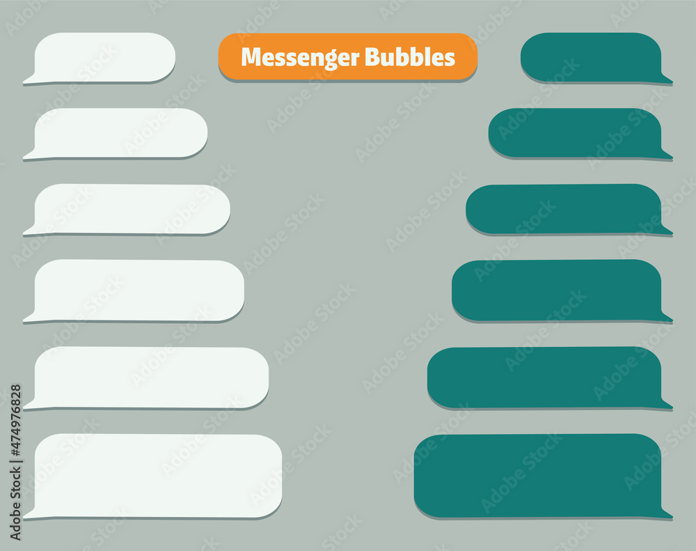 Chat box message bubbles. Balloon messenger screen template. Vector ...
