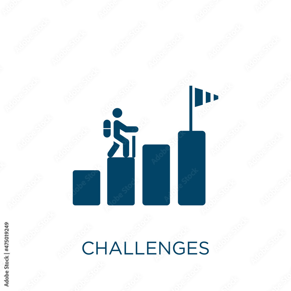challenges vector icon. success filled flat symbol for mobile concept ...