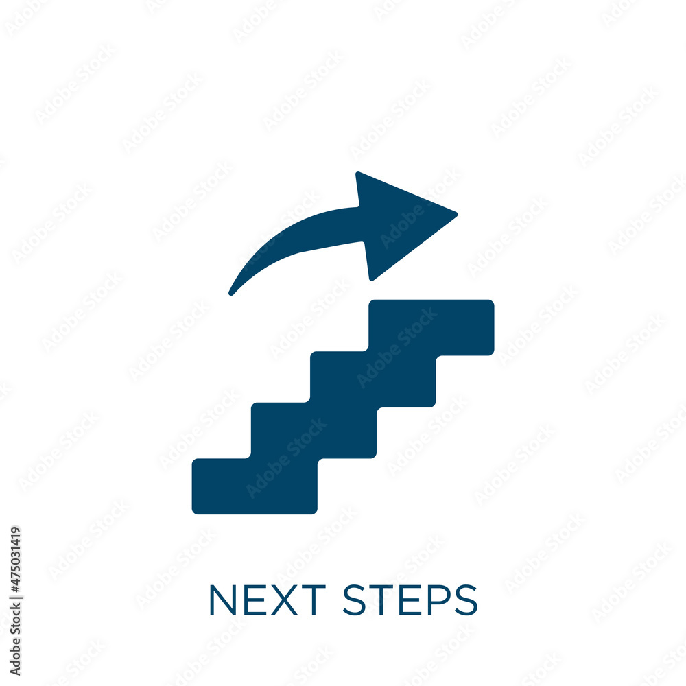 Stock-Vektorgrafik „next steps vector icon. next filled flat symbol for mobile concept and web ...