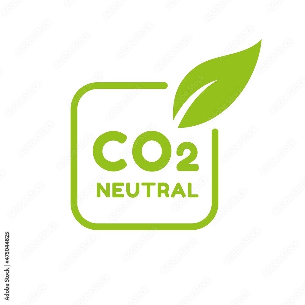 CO2. Carbon Neutral (zero emission) icon logo for climate change and ...