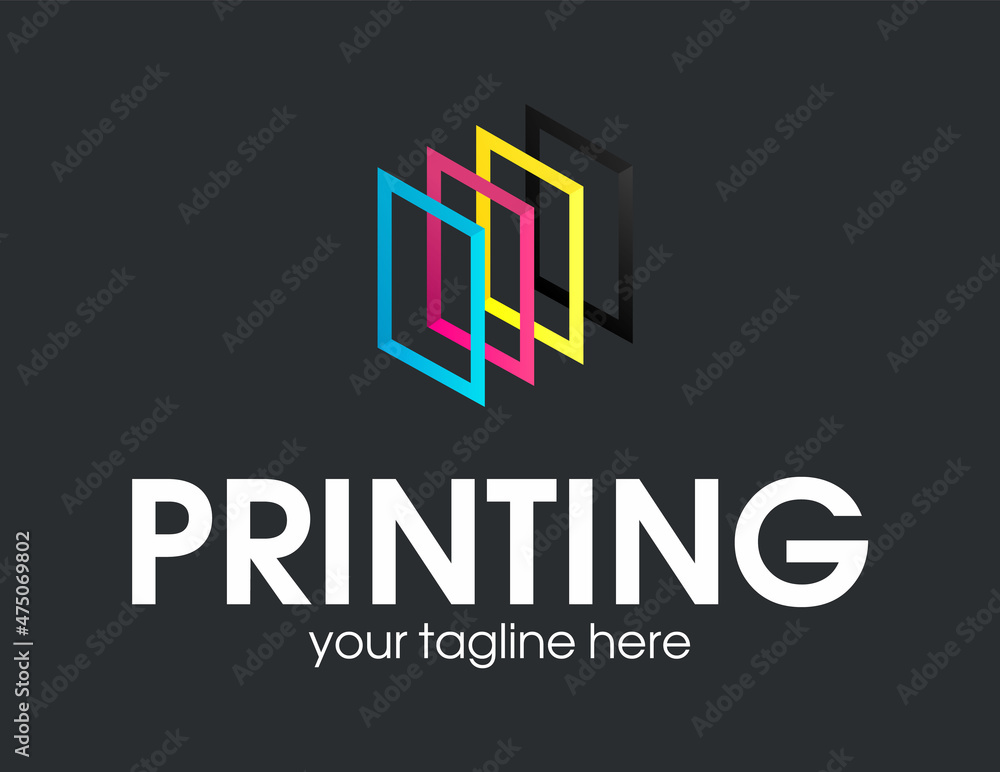 Digital print logo design template. Typography modern sign. Polygraphy ...