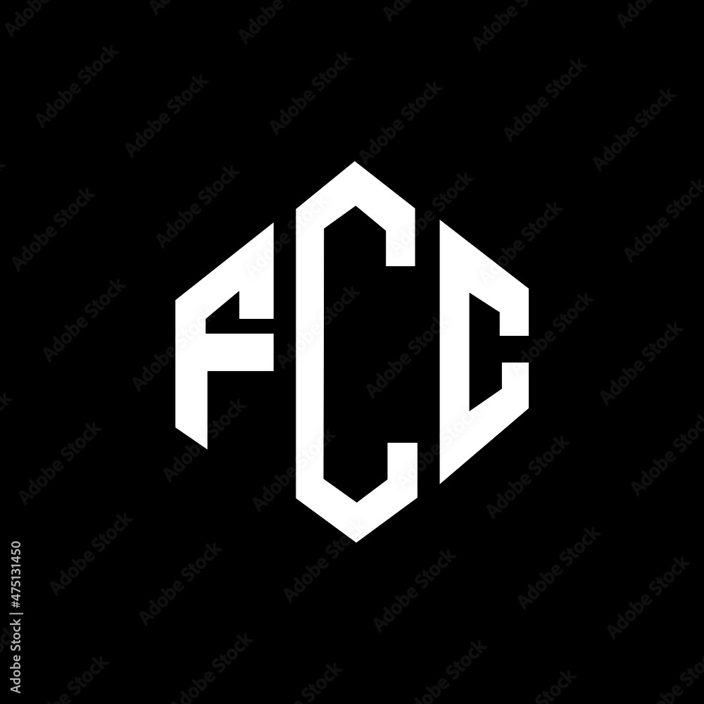 Vetor FCC letter logo design with polygon shape. FCC polygon and cube ...