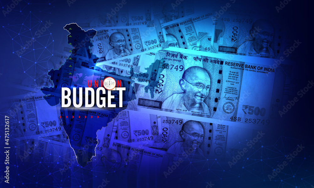 Indian union budget illustration.India economy, finance background ...