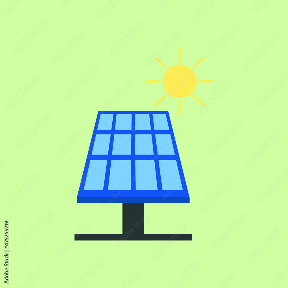 Solar Panel Cartoon Flat Vector Illustration Stock Vector | Adobe Stock